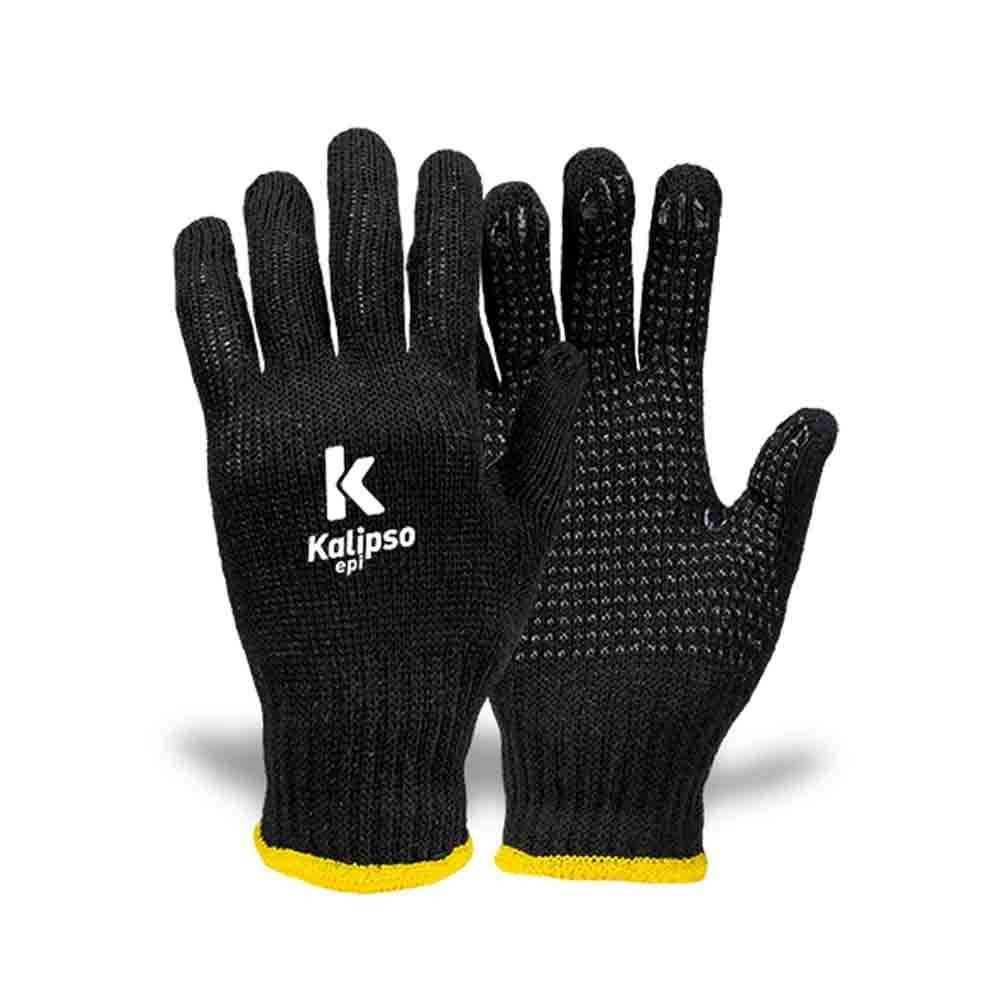 Luva Algodão Tricotada Tatex Preta Kalipso CA34491